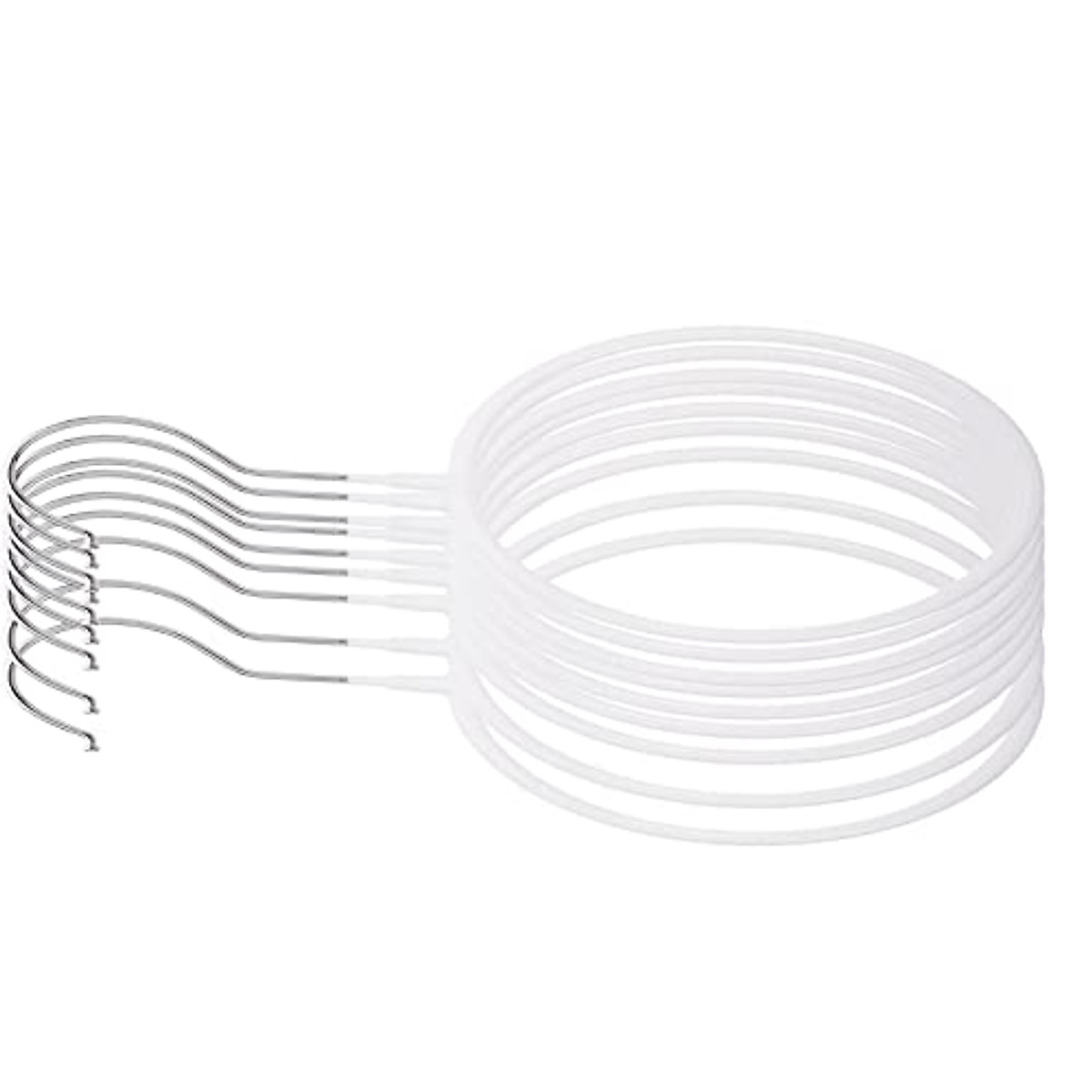 Cabilock 24pcs Circle Shawls Organizing Steel and for Organizer Hanger Wardrobe Belt Bathroom Save Neckties, Saver Pashminas Scarves, Clothes White Non Rack Scarf Clo Accessories