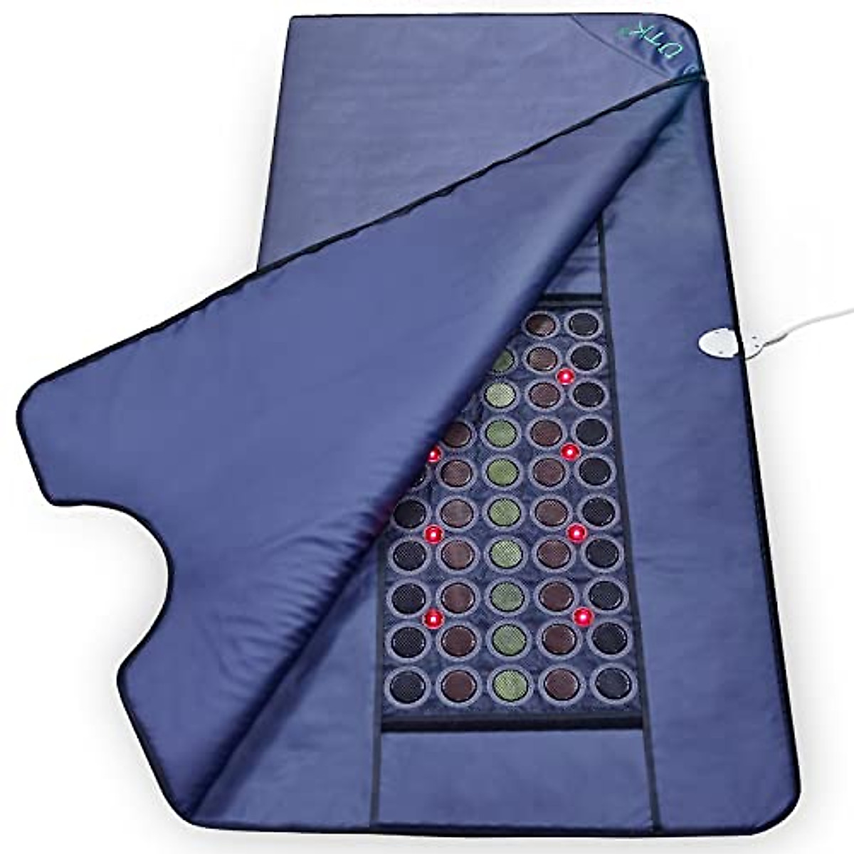 UTK Infrared Sauna Blanket, Portable Sauna Blanket for Home, Full Body & Mind Relax and Detoxify, Pain Relief, Sweat Fast, Updated Natrural Jade Stones & 850nm Bio-Photon, Deep Sleep, Blue(71''x71'')
