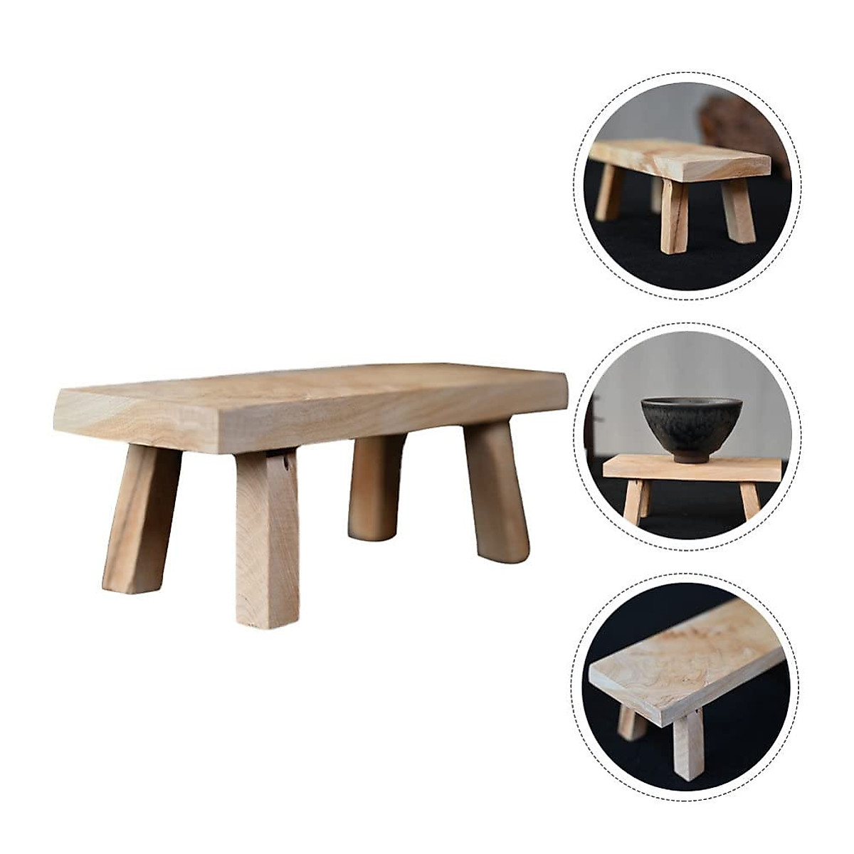 DECHOUS Step Stool Tree Stump Stool Desktop Wooden Stool Statue Wooden Stool Sculpture Portable Bed Stool Small Step Ladder for Kitchen Bathroom (As Shown) Mushroom Stool Kitchen Stool