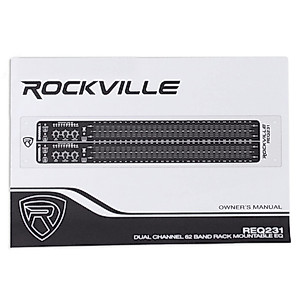 Rockville REQ231 Dual 31 Band 1/3 Octave Graphic Equalizer with Sub-Output, Grey