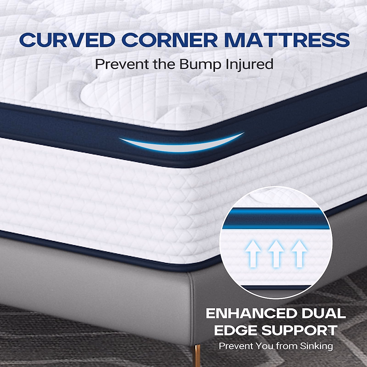 FLEXPEDIC 10" Queen Mattress, Memory Foam Hybrid Mattress with Space Cotton for Tight Sleep, Medium-Firm Cooling Mattress with Stronger Support, Motion Isolation &Pressure Relief