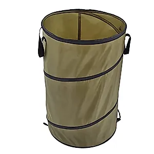 Collapsible Trash Can, 30 Gallon Large Collapsible Pop Up Recycling Leaf Bag Reusable Camping Trash Can with Handles, Waterproof and Tear Resistance, for Camping, Laundry, Storage, Garden (Green)