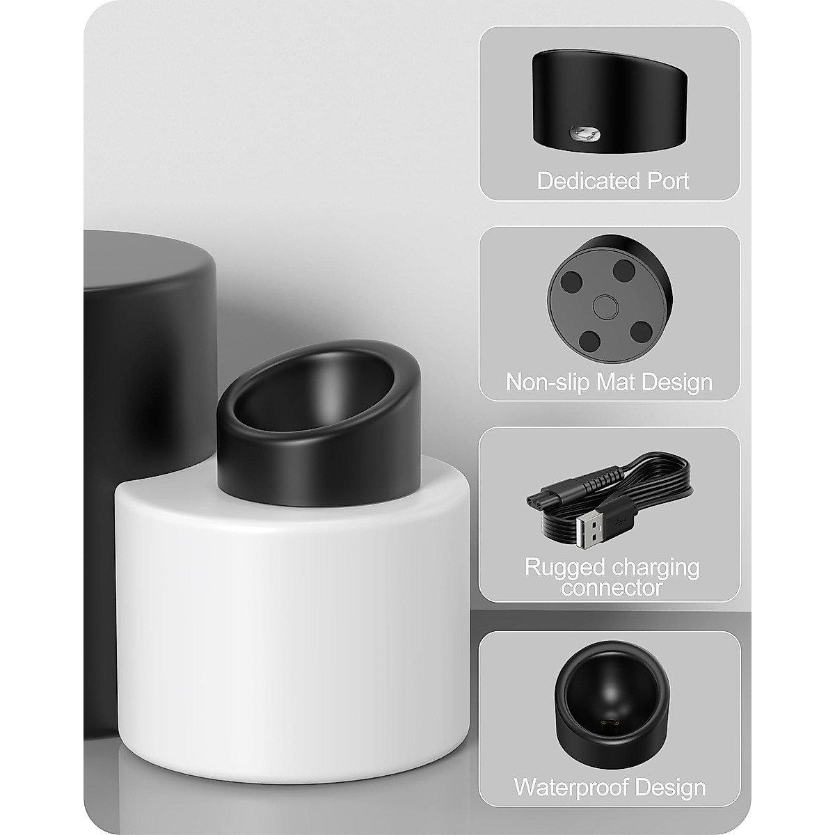 Charging Dock Compatible with MANSCAPED 3.0&2.0 as Replacement for Manscaped Charger Dock with AC Adapter 4.9FT Power Cord for The Lawn Mower 3.0/2.0 and The Weed Whacker Nose and Ear Hair Trimmer