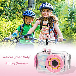 Luoba Kids Camera Waterproof Children Digital Camera for Kids Birthday Gifts Age 3-10,FHD Video Toddler Toy Camera for 3 4 5 6 7 8 Year Old Girls with 32GB Card (Pink)