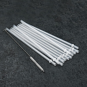 ALINK 12 Reusable Clear Straws + 12 Black Glitter Straws