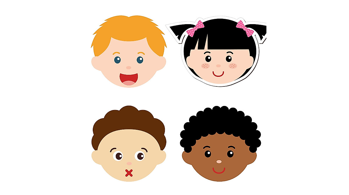 Containlol Multicultural Faces Cutouts for Kids Crafts