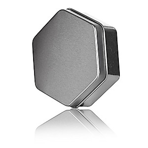 Hexagon Steel Metal Tin Container with Slip Cover Lid (12 PACK) - holds approx. 2 fl oz