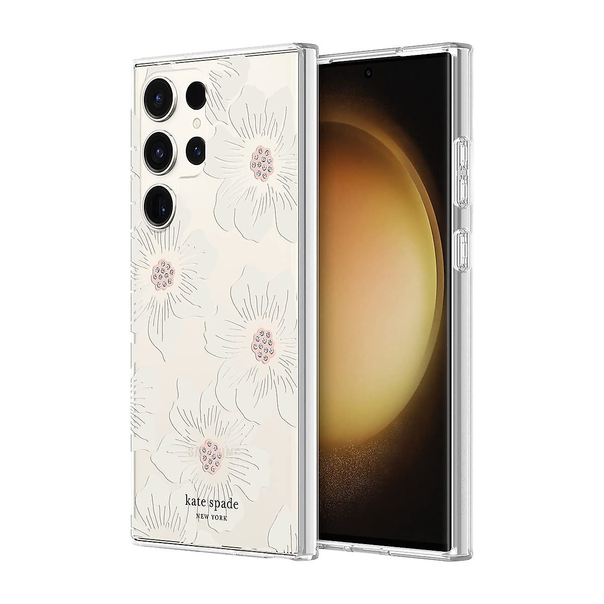 Kate Spade Protective Hardshell Case Hollyhock Floral | Compatible with Galaxy S23 Ultra