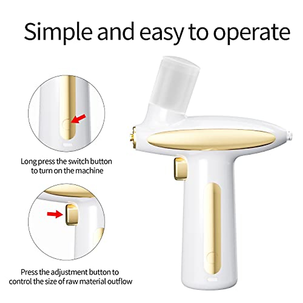 AirBrush Kit With Air Compressor 32PSI Airbrush kit Rechargeable Auto Handheld Cordless Airbrush Set Wireless, Barber Air Brush kit, Nail Art, Cake Decor, Makeup, Model Painting, (white gold)