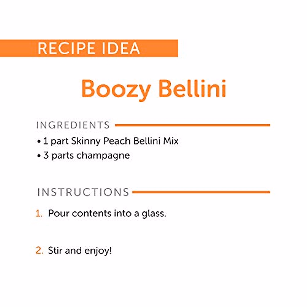 Jordan's Skinny Mixes Sugar Free Peach Bellini Mix, Flavored Cocktail Mixer for Drinks, Peach Drink Flavoring for Cocktails & Mocktails, Low Calorie, Gluten Free, Keto Friendly, 32 Fl Oz, 1 Pack