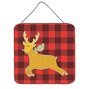 Caroline's Treasures BB6773DS66 Deer Wall or Door Hanging Prints Aluminum Metal Sign Kitchen Wall Bar Bathroom Plaque Home Decor, 6x6, Multicolor