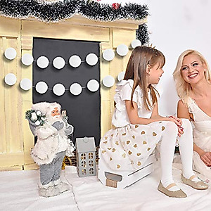 Aneco 2 Pack Christmas Felt Ball Garland Banner Christmas Felt Ball Pom Pom Garlands Christmas Hanging Bunting Ornament for Tree Fireplace and Wall