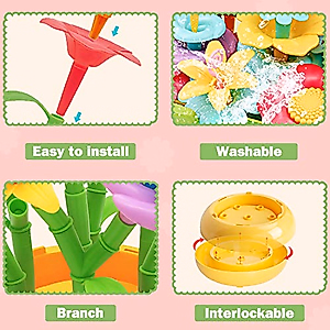 VERTOY Flower Garden Building Toy Set for 3, 4, 5, 6 Year Old Girls, STEM Educational Activity Toys and Girls Birthday Gift for Age 3+ yr Toddlers and Kids, 143 pcs