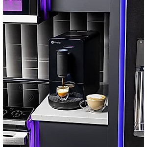 GE Profile Automatic Espresso Machine | Brew in Less Than 90 Seconds | 20 Bar Pump Pressure for Balanced Extraction | Five Adjustable Grind Size Levels | WiFi Connected for Drink Customization | Black