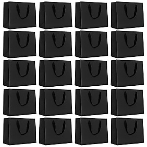 Axe Sickle Kraft Bags 10.7"x 8.3"x 3.2" Paper Bags with Handle Retail Wrap Bags Bulk for Merchandise Boutique Retail Bags, Party Gift Bags &Takeout Bags, Black 20 Pcs