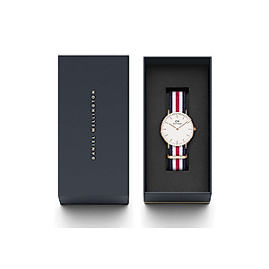 Daniel Wellington Classic Canterbury 40mm Men's Watch, DW Classic Fabric (Polyester) Rose Gold Watch for Men