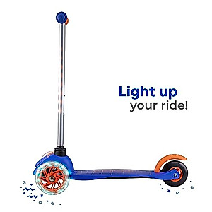 Ignight Blue/Orange 3 Wheel Scooter for Boys and Girls Ages 3+, Max Weight 75lbs, Foot-Activated Brake - Durable, Comfortable, & Easy to Ride
