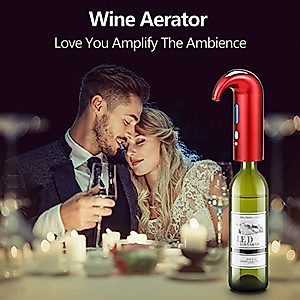 Electric Wine Aerator Pourer, Portable One-Touch Wine Decanter and Wine Dispenser Pump for Red and White Wine Automatic Wine Oxidizer Dispenser USB Rechargeable Spout Pourer