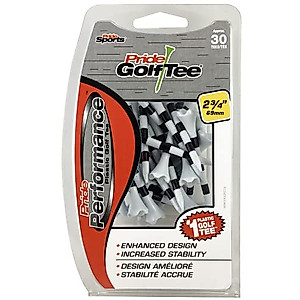 PRIDE GOLF TEE Golf Spikes 30 Count Golf Tees, White, 2.75 US