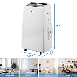ROVSUN 8,000 BTU Portable Air Conditioners with Remote & APP Control, 3-in-1 Room Air Conditioner, Rolling AC Unit with Digital Display, 24H Timer & Installation Kits for Home Office Dorms