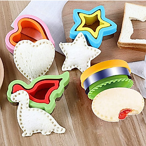 Sandwich Cutter and Sealer, 22 Pcs Uncrustable Sandwich Maker for Kids, Decruster Sandwich Maker, Bread Cookie Cutters for Kids Lunch Box (Multi)