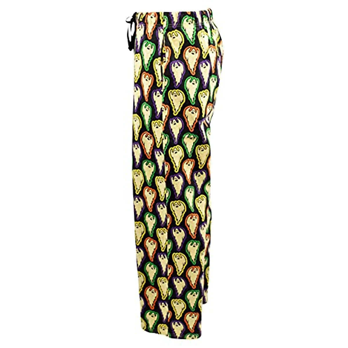 Unique Baby Adult Halloween Colored Ghosts Pajama Pants (3X-, Black)