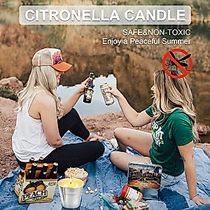 Citronella Candles Outdoor Large - 2 x 15oz 3-Wick Bucket Candle for Home Patio Candle up to 180 Hours, Summer Camping Huge Candle, Natural Soy Wax Lemograss Candle for Outside Garden Backyard Balcony