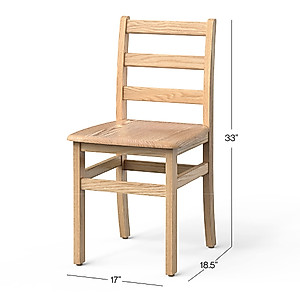Foundations Little Scholars Ladderback Solid Hardwood Classroom Teacher Chair, Made in USA, Fully-Assembled, (18 Inch Seat Height, Ages 13+)