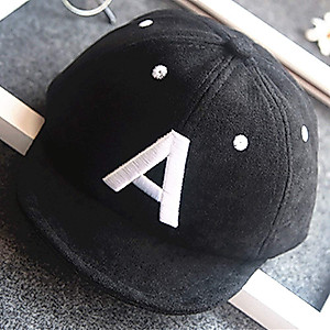 Baby Baseball Cap Striped Sun hat Letter Sun Protection Hat Infant Toddler Baby Boy Cotton Kids Children Adjustable Hats (Click B hat - Black)