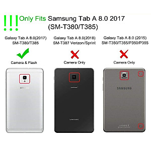 Kepuch Custer Case for Samsung Galaxy Tab A 8.0 2017 T380 T385, PU Leather Case Cover for Samsung Galaxy Tab A 8.0 2017 T380 T385 - Black