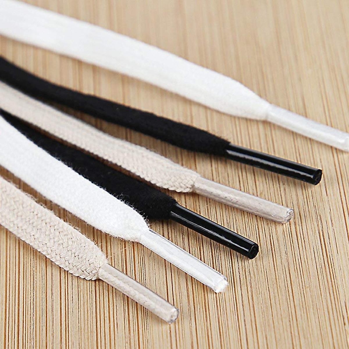 ZHENTOR [2 Pairs] Flat Athletic Shoe Laces - Cotton Shoelaces for Sport Canvas Shoes and 70S Replacement Sneakers (63, white)