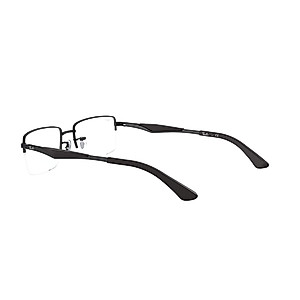 Ray-Ban RX6285 Rectangular Prescription Eyeglass Frames, Matte Black/Demo Lens, 53 mm