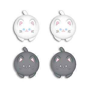 PlayVital Joystick Caps for Nintendo Switch, Thumbstick Caps for Switch Lite, Analog Cover for Switch OLED Joycon Thumb Grip Caps for Switch & Switch Lite & Switch OLED - Cutie Kitty