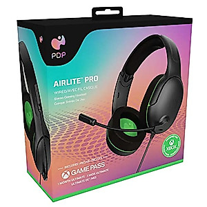 PDP Gaming AIRLITE Pro Headset with Mic for Xbox Series X/S/Xbox One/PC, Wired Power Stereo Headphones, Windows Sonic Spatial Sound, Lightweight Memory Foam - Black
