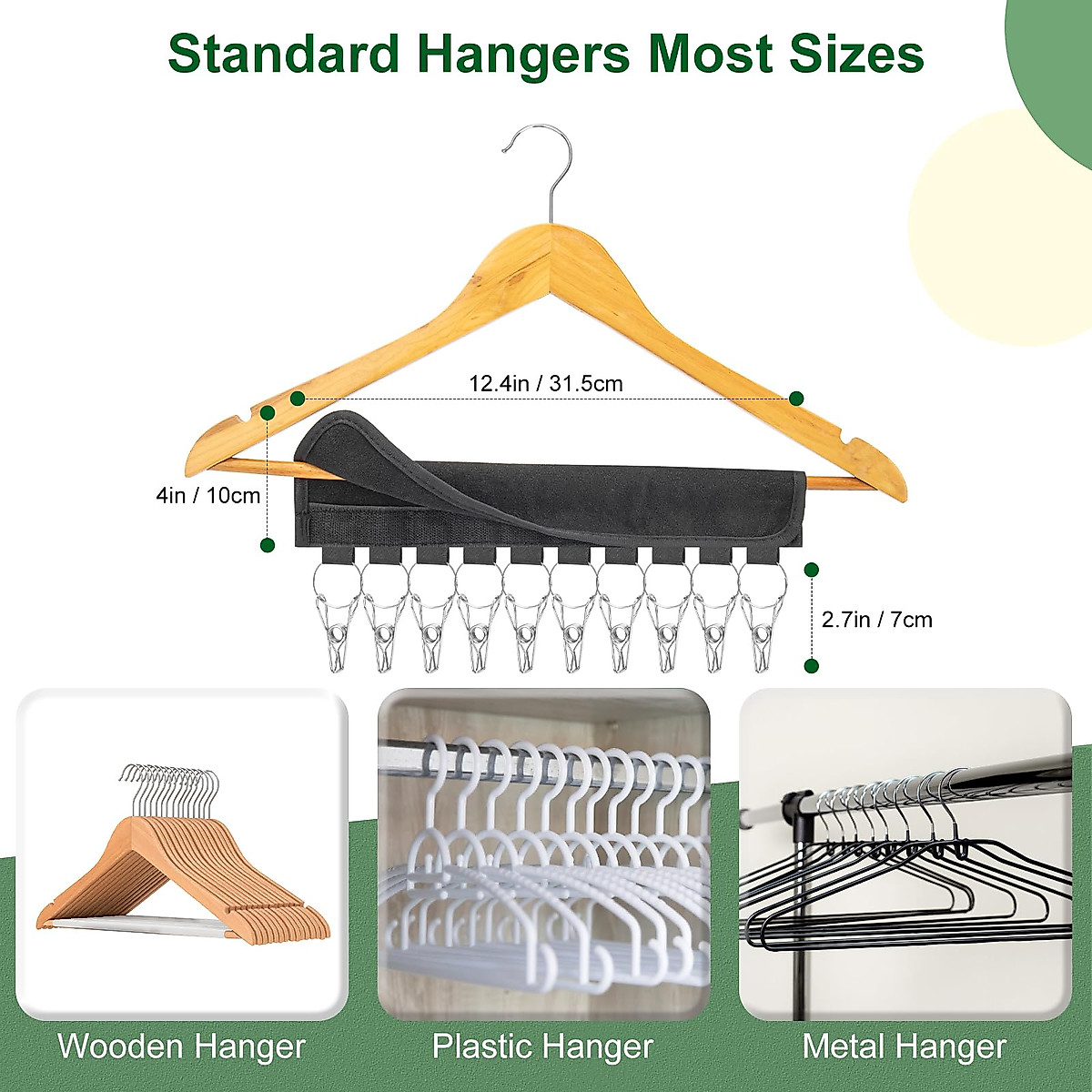 2PCS ksricfy Hat Rack for Baseball Caps, Hat Organizer for Closet, Hat Hanger Space Saving 85% with 10 Clips, Collapsible Hat Holder Fit All Caps for Men Wome