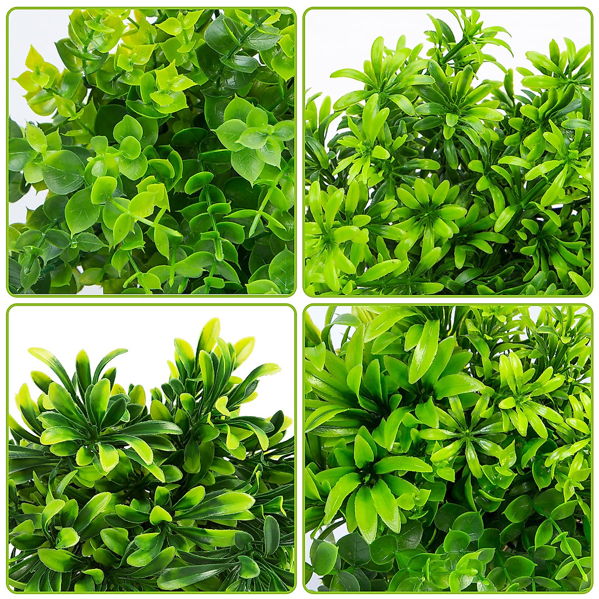 Ouddy Decor 6 Bundles Artificial Greenery Stems Mixed Fake Plastic Plants Eucalyptus Rosemary Faux Magnolia for Outdoor Indoor Garden Home Window Box Decor