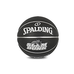 Spalding Slam Dunk NBA Black Basketball Ball with Pump Men's Official Ball Size 5, 6, 7 (7)