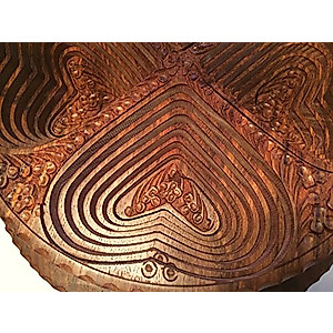 UNIQUE VALENTINE GIFT LOVE Idea Wooden Collapsible Fruit Basket With Handle And Four Heart Shaped Partitions Diameter: 12"