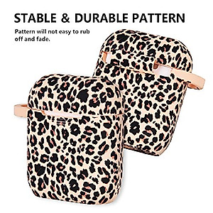 AIRSPO Airpod Case Airpods Case Cover for Apple AirPods 2&1 Silicone Protective Skin Cute Airpod Case for Girls with Pom Pom Fur Ball Keychain/Strap/Accessories (Leopard Print+Fur Ball)