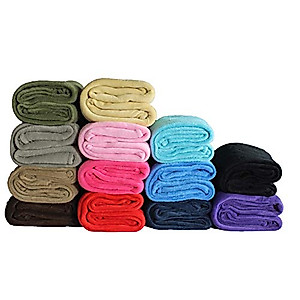 FOHOG Collection Fleece Blanket Chocolate Brown Small Plush Throw Blankets for Couch Flannel Soft Lightweight Microfiber Travel 50" X 60" (Brown)