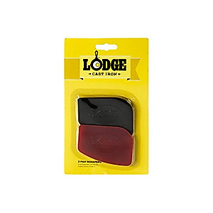 Lodge SCRAPERPK Durable Pan Scrapers, Red and Black, 2-Pack