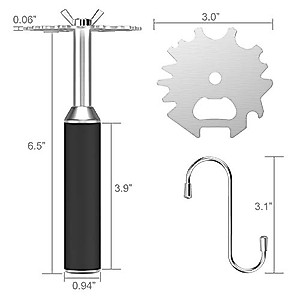 BBQ Grill Scraper -Stainless Steel Barbecue Grill Grate Cleaner-Unique Long Handle Design BBQ Cleaning Tools-Safer Than Wire Brush-Works with Most Grill Grates (Silvery)