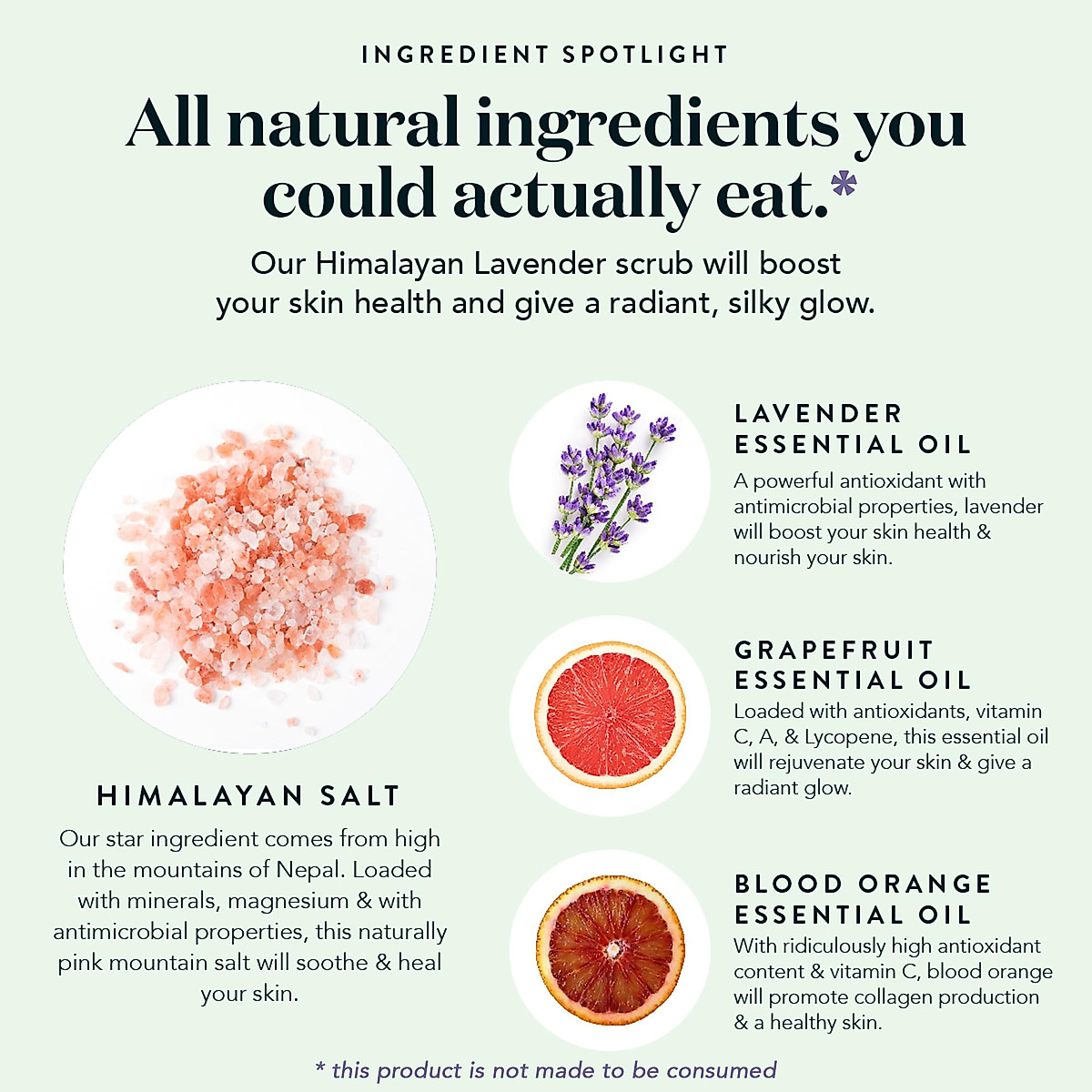 Bare Botanics Lavender Citrus Body Scrub 24oz | Made in Madison, WI | All Natural Himalayan Salt Exfoliator Skin Loving Moisturizers | Vegan & Cruelty Free | Gift Ready Packaging w/a Cute Wooden Spoon