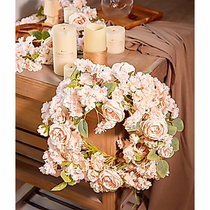 Anna's Whimsy 6.07FT Rose & Cherry Blossom Garland, Silk Artificial Flower, Flower Hanging Vines for Wedding Arch Party Table Home Garden Outdoor Kawaii Decor