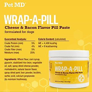Pet MD Biotic Probiotic Powder & Wrap A Pill Cheese + Bacon Flavor Pill Paste