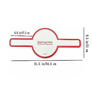 2 Pcs Silicone Baking Mat with Long Handle Reusable Baking Bread Pad for Dutch Oven Glass Fiber Bread Baking Sheet for Transfer of Dough (Red, 2)