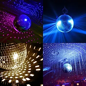 Disco Ball, LEEUEE Gold Mirror Ball Large Ceiling Hanging Disco Ball Lighting Party Decoration for Home Room Dance Parties Bar Pub Xmas Wedding Show Club (8 INCH)