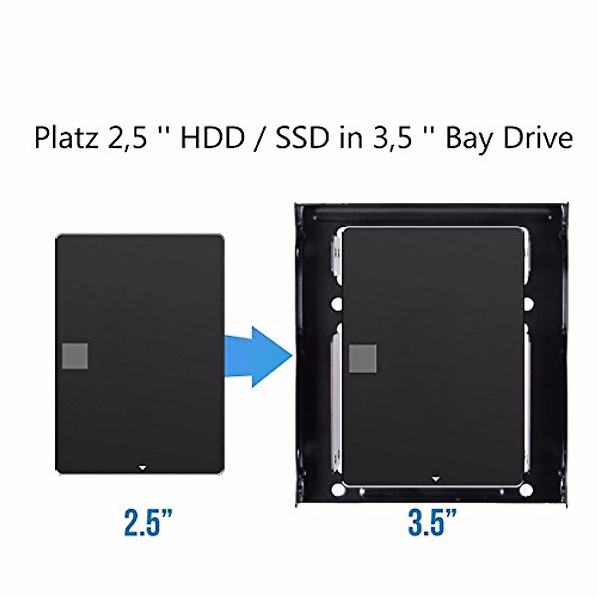 UCEC SSD Mounting Bracket kit 2.5 to 3.5 Hard Drive Adapter (SATA Data Cables and Power Cables Included) (2 x Bracket Conversion Frame)