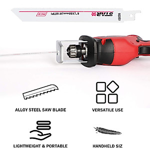 20-V Reciprocating Saw Max Lithium-Ion Cordless Reciprocating Saw, w/2 Batteries, One Hand Compact Reciprocating Saw kit w/Blades and Tool Case, for Outdoor Pruning, Wood, Plastic, Bone