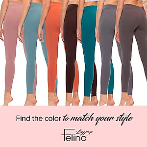 Felina | Velvety Soft Lightweight Style 2801 Leggings | Moisture Wicking | Yoga | 6 Pack (Small, Black)